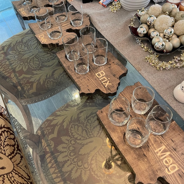 Custom Beer Tasting Flight Boards With Four Glasses, Wine Flight Board ...