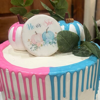 Printable Footprint Gender Reveal Welcome Sign, Blue and Pink ...