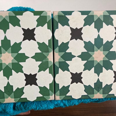 Mamounia Teal Moroccan Patterned Wall & Floor Tile Sample 20 X 20cm - Etsy
