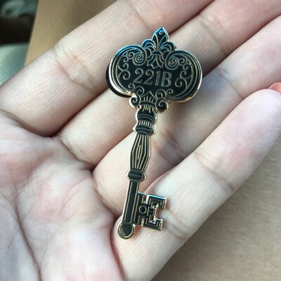 Sherlock Holmes Enamel Pin. 221b Baker Street Enamel Pin. Key Enamel ...