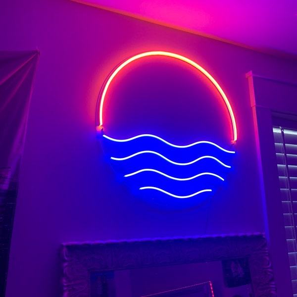 Bedroom Neon Sign Sunset, Neon Light, Neon Custom Sign, Neon Interior ...