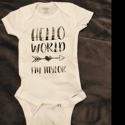 Hello World Newborn Outfit Personalized Baby Boy Outfit Coming Home ...