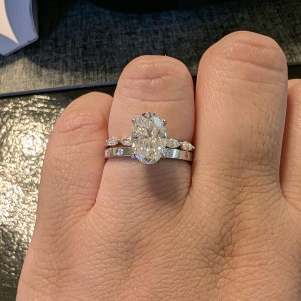 Flush Set Ring Scatter Diamond Wedding Band 14K Solid Gold, Minimal ...