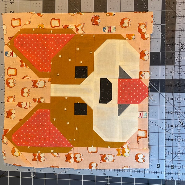 Corgi Quilt Block Pattern Dog Puppy PDF- Instructions for 6 Inch, 12 ...
