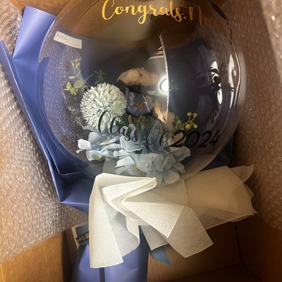 Graduation Bouquet: Flower Arrangement, Flower Balloon, Personalized Gift, Flower Bouquet ...