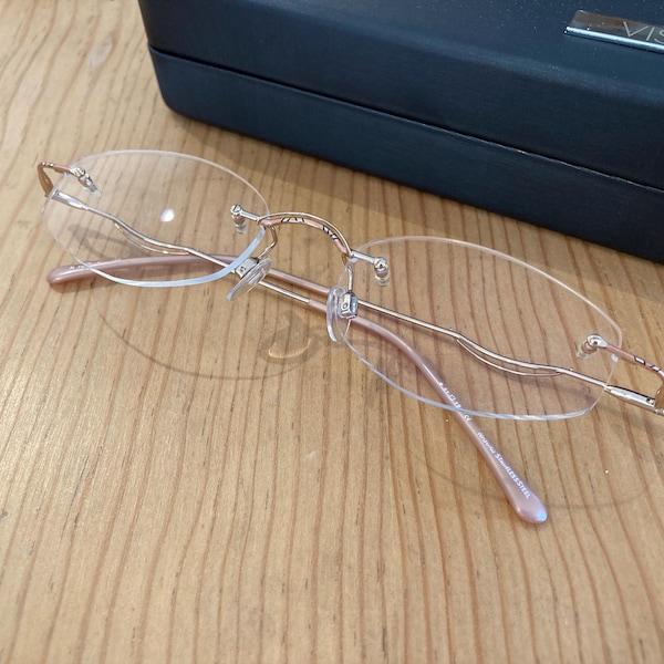 Vintage Eyeglasses EYE ART Temples Half Rimless Nylon NOS Urworn Square ...