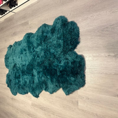 Genuine Natural Green Merino Sheepskin Rug, Pelt Giant Sheepskin Rug ...