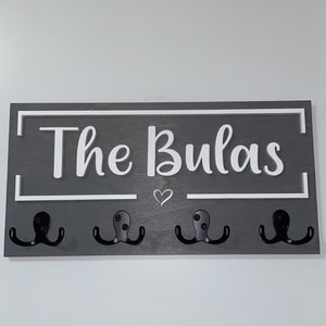 Personalized Key Holder for Wall, Family Name Key Holder, Family Day ...