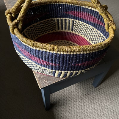 African Rwanda Woven Basket Biko Pink - Etsy