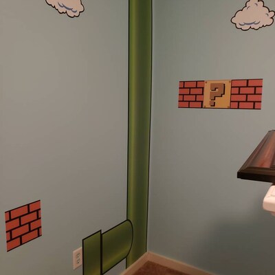 Gaming Wall Decor,removable Fabric Wall Decals,video Game Bricks and ...