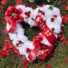 Open Heart Cemetery Wreath, Red White Wreath, Sympathy Wreath ...