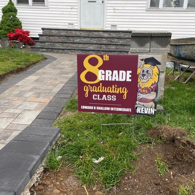 8th Grade Graduation Photo Yard Sign Wire Stake Incl, Senior 2023 ...