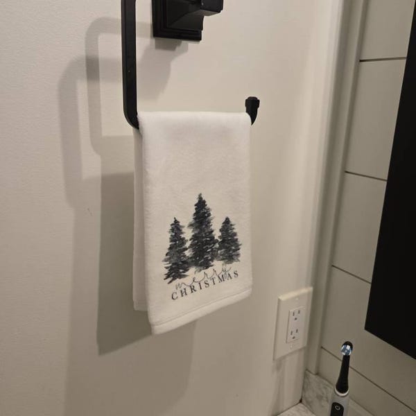 Evergreen Tree Hand Towel: Elegant Nature Home Decor - Etsy