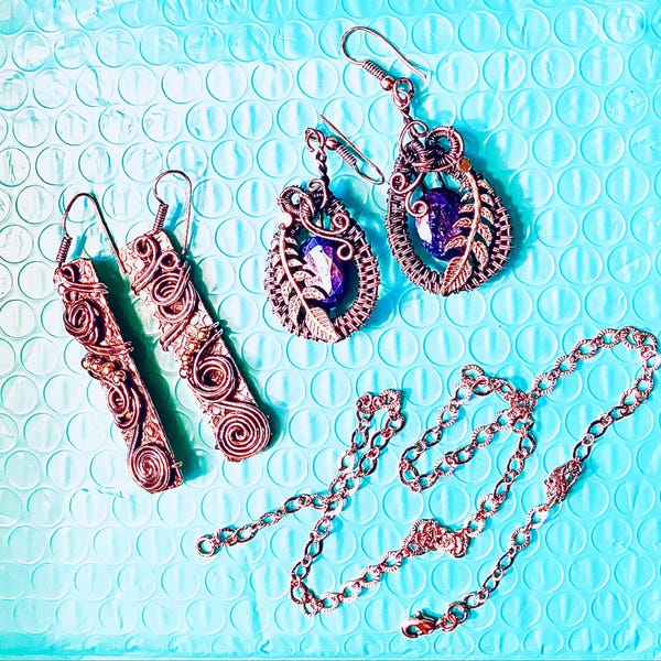 Artisan Copper Earrings, Boho Earrings, Drop Earrings, Hammered Copper ...