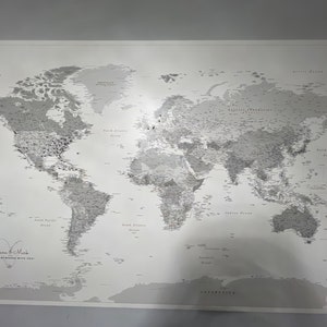 Places I've Been Map, Push Pin World Map Wall Art, Travel Canvas Pin ...