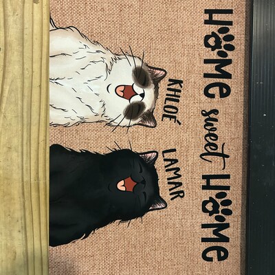 Custom Cat Doormat, Cat Welcome Doormat, Home Sweet Home, Cat Rug ...