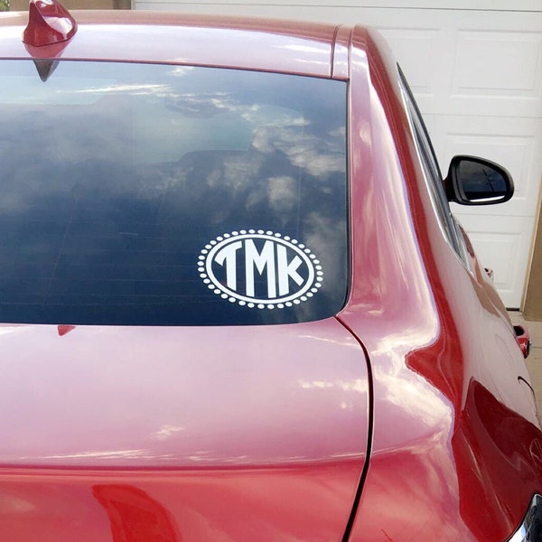 Monogram Car Decal||circle Decal||round Monogram Car Decal||circle ...