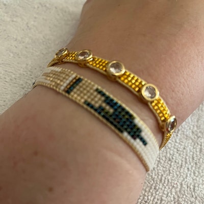 Beautiful Pink Braided Design Miyuki Bracelets/ Hearts Bracelet - Etsy