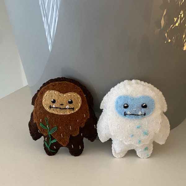 PDF Sewing Pattern for Felt Yeti and Sasquatch, Mini Felt Plush Bigfoot ...