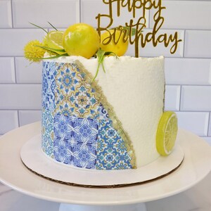 Positano Italy Tile Pattern Edible Image Sheet Cake Topper or Wrap ...
