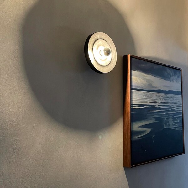 Vertical Wall Light in Natural and Black Wood Minimalist Decoration - Etsy