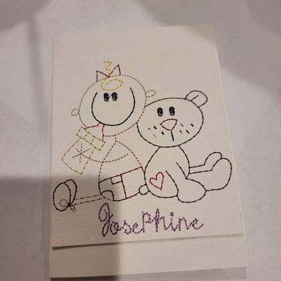 DIY Machine Embroidery Card Design, Floral Card Design, Instant ...