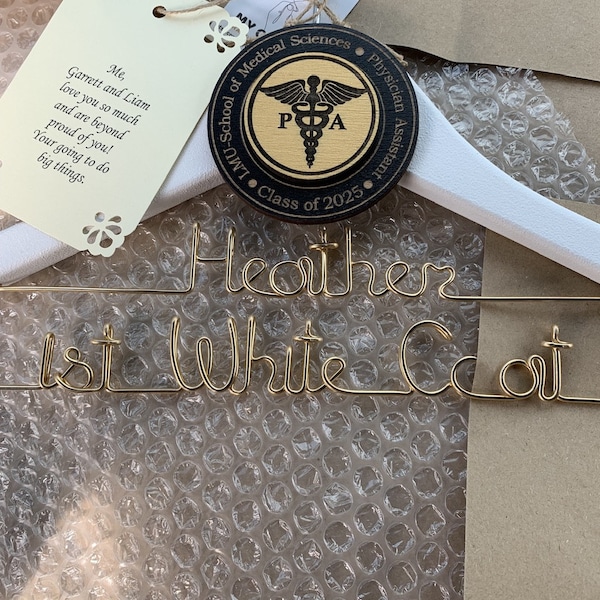 1st White Coat Hanger, Dental School White Coat Ceremony Gift, Custom ...