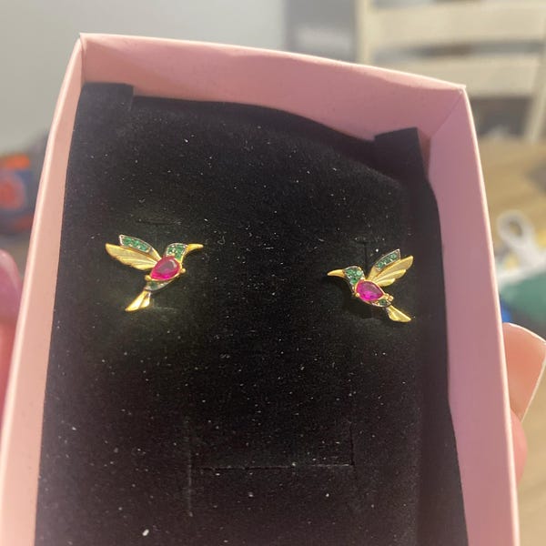 Hummingbird Hoop Earrings: Dainty Sterling Silver Bird Jewelry - Etsy