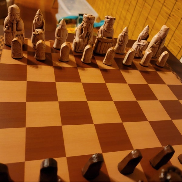 Isle of Lewis Chess Set With Viking Berserker Rook, Customisable ...