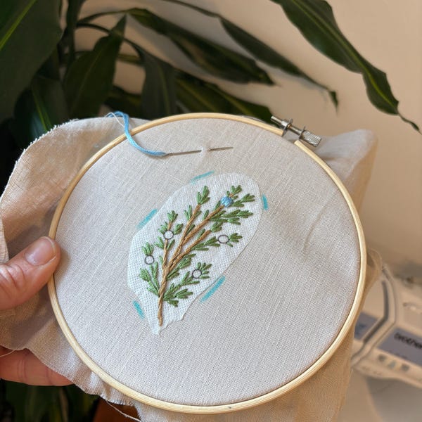 PDF Pattern, Juniper Branch, Embroidery Pattern, Beginner Embroidery ...