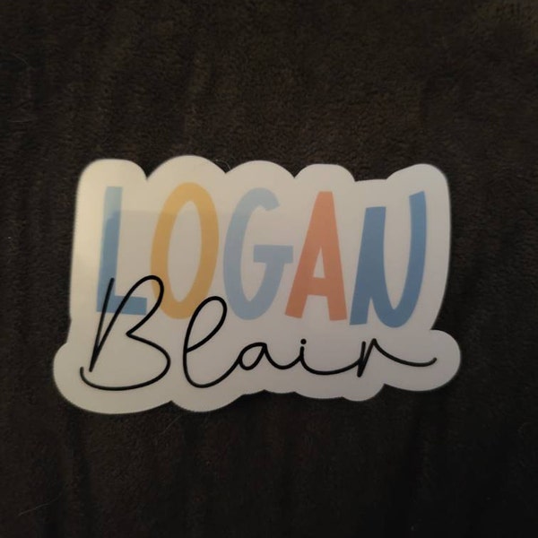 Personalized First and Last Name Sticker - Custom Decal for Laptop ...