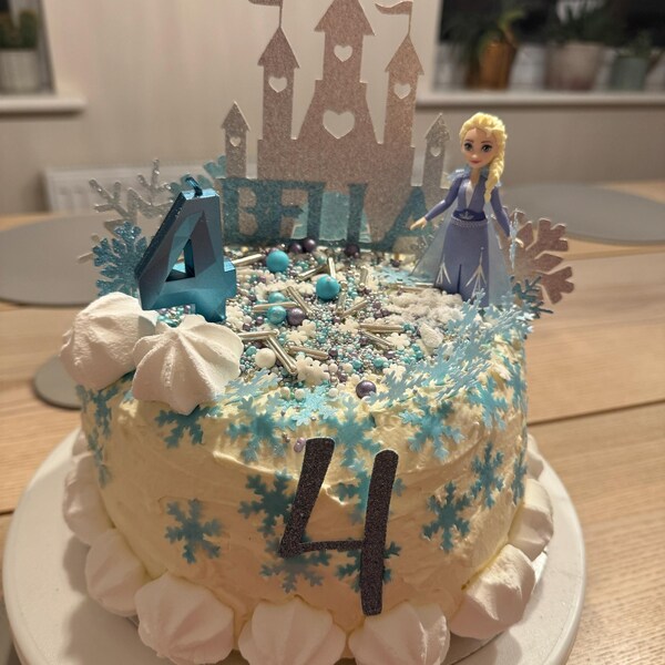 Personalised Frozen Birthday Cake Topper, Custom Name Frozen Cake ...