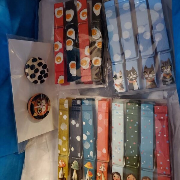 Student Classroom Clothespins Hand Painted Personalized Kids Artwork ...