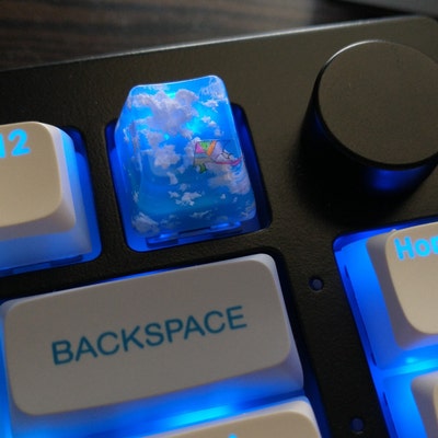 Kawaii Shark Cute Inspired Hand Painted Artisan Keycap MX Key Cap for ...