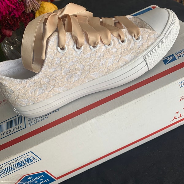 Lace Bridal Converse: Champagne Wedding Tennis Shoes - Etsy