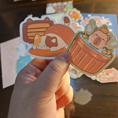 Capybara Bath Die Cut Sticker Capybara Matte Sticker Decor Journal ...