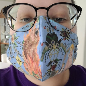 Midsommar Festival Folk Art Cotton Face Mask | Etsy