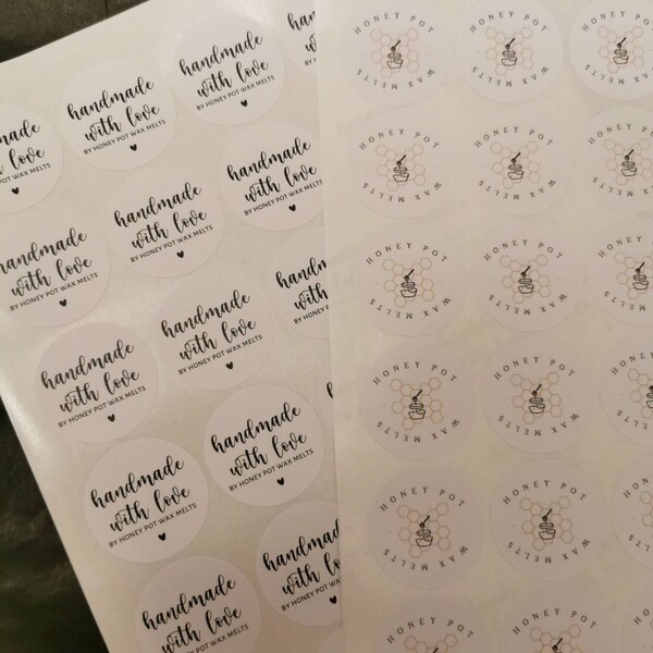 Personalised Handmade With Love Stickers - Custom Handmade Small ...