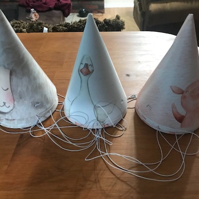 Printable Party Hats Farm Animals Birthday Party Birthday Decor ...