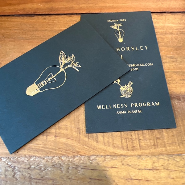 Dark Green Custom Gold Foil Business Cards With QR Code - Luxury ...