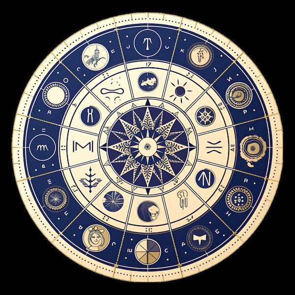Zodiac Wheel Clipart, Astrology Wheel, Horoscope Symbols, Zodiac Sign ...
