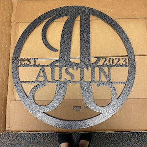 Round Personalized Metal Monogram Sign. Wedding Gift. Family - Etsy