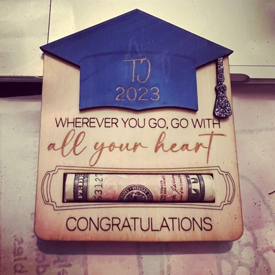 Cute Graduation Money & Gift Card Holder Laser Cut File Custom ...