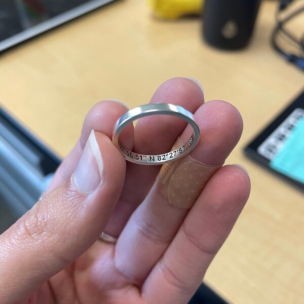 Coordinates Jewelry • Custom Location Stacking Rings • Dainty Latitude ...
