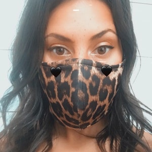 Handmade 3 Layer Mouth Face Mask LEOPARD Pattern Washable - Etsy