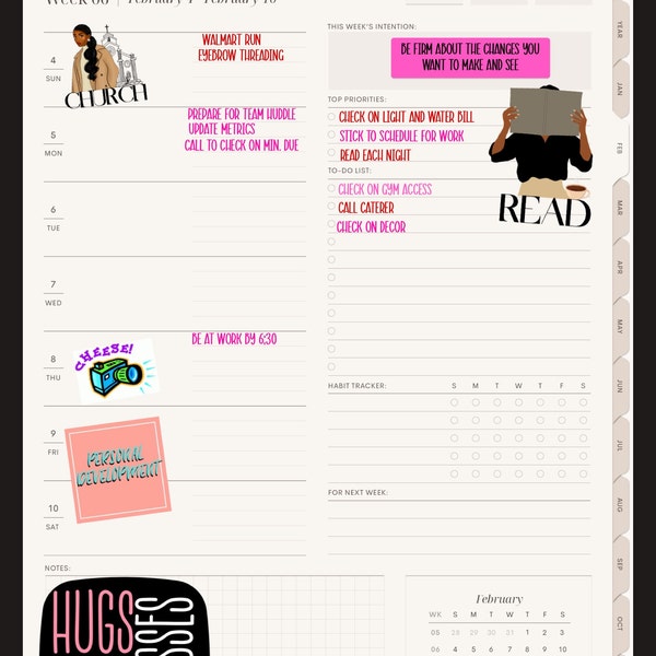 April and Weekly Digital Planner Bundle Stickers, Spring Stickers ...