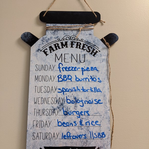 Dry Erase Menu, Farm Fresh Menu, Milk Can Menu, Menu Boards - Etsy