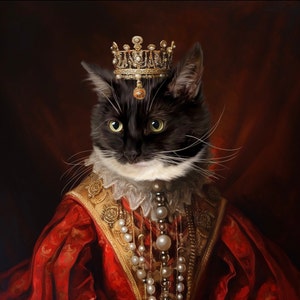 Custom Royal Cat Portrait, Renaissance Cat Painting, Pet Lovers Gift ...