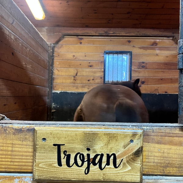 Horse Stall Sign, Stable Name Plate, Barn Name Sign, Horse Stall Name ...