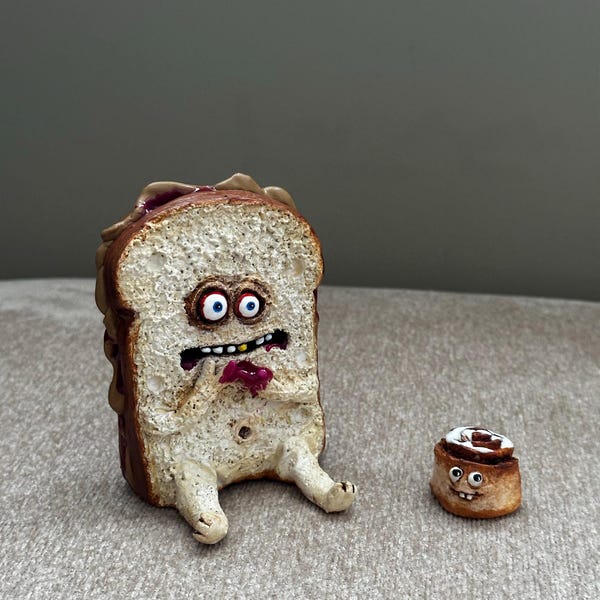 Grumpy Pickle in a Jar Sculpture, One of a Kind Whimsical Art , Unique ...